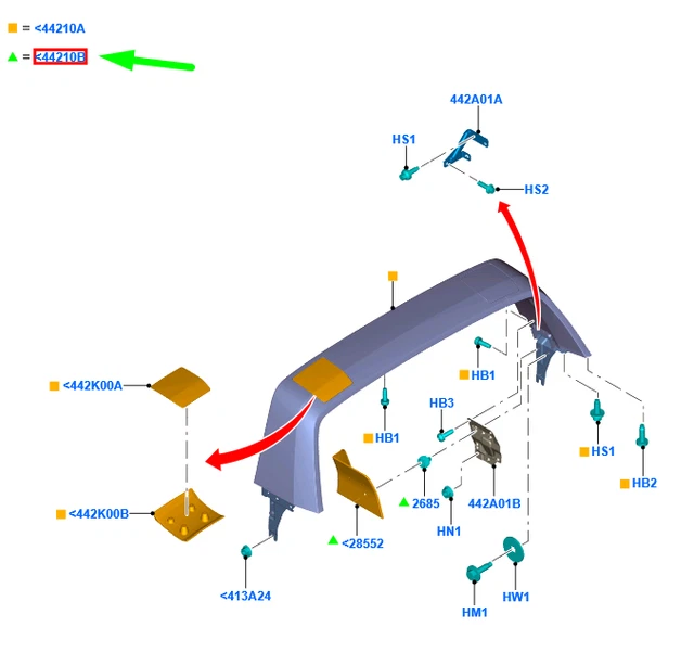 FORD RANGER T6 MK1 Rear Spoiler Right Side Bracket Kit 1936676 NEW ...