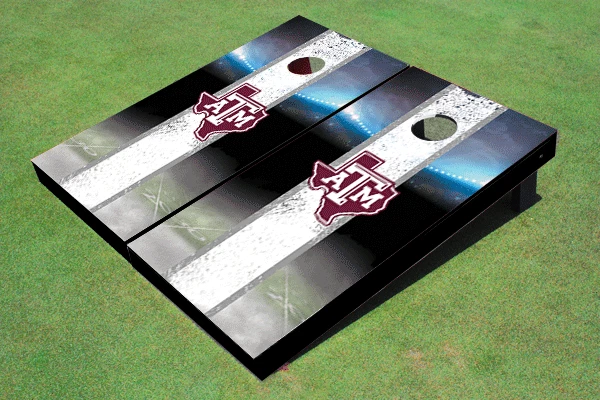 TEXAS A&M &STATE Outline" Field Long Strip Matching White Themed ...
