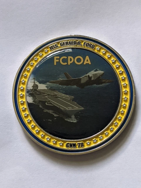 USS GERALD R. Ford CVN 78 US Navy Aircraft Carrier Challenge Coin £24. ...