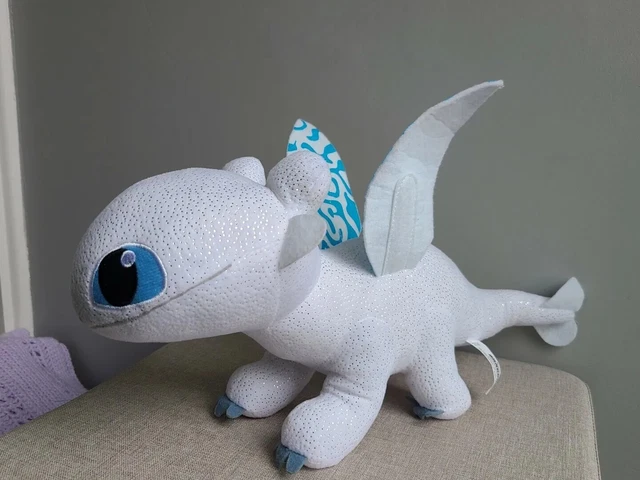 HOW TO TRAIN Your Dragon Light Fury Astrid White Sparkly Soft Plush Toy ...