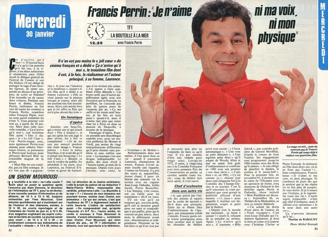 COUPURE DE PRESSE Clipping 1985 Francis Perrin (2 pages) EUR 5,00 ...