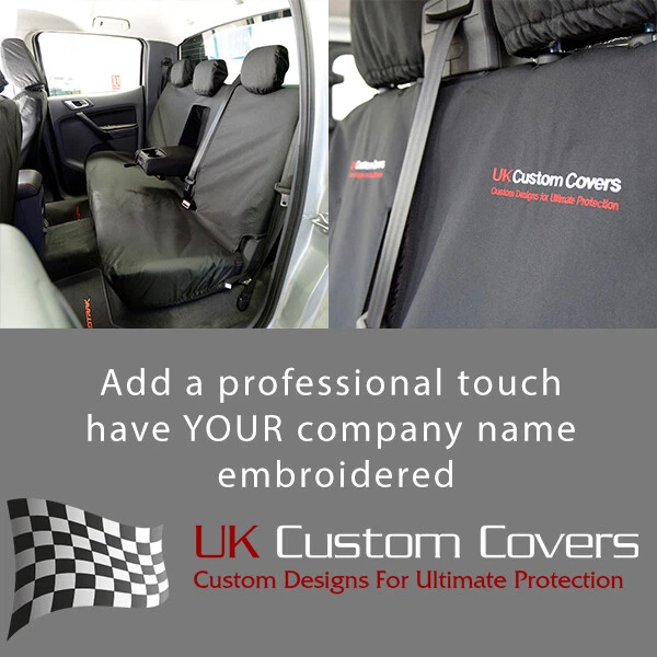 FORD RANGER T8 Double Cab (2018-2023) Rear Seat Covers Embroidery 156 ...
