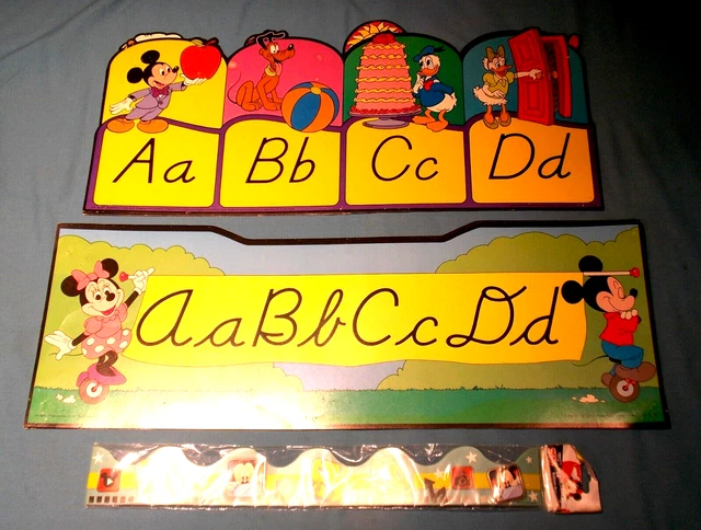 DISNEY ALPHABET WALL Letters: Manuscript; Cursive; Disney Bulletin ...