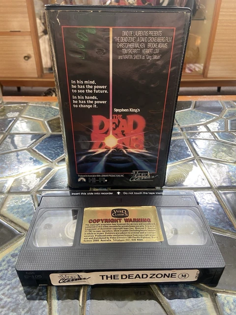THE DEAD ZONE VHS TAPE CLAM Shell EX RENTAL Video Cassette Tape Stephen ...