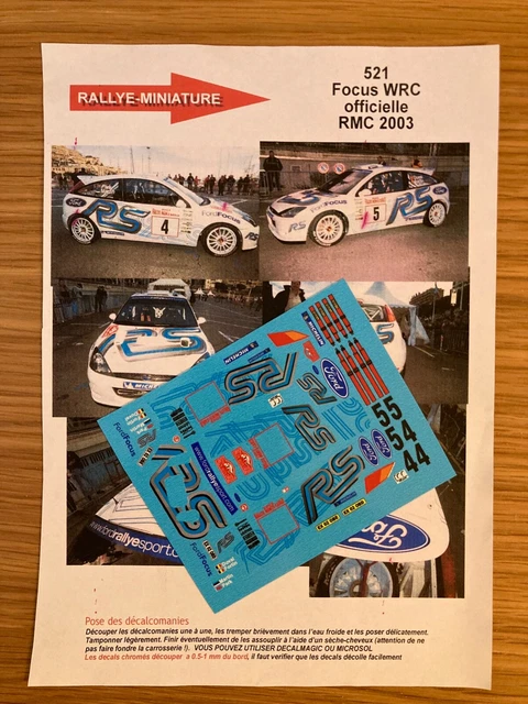 DECALS 1/43 FORD Focus Martin Rallye Monte Carlo 2003 Wrc Rally ...