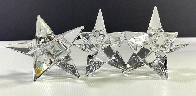 ROSENTHAL STUDIO LINE Crystal Star Single Candle Holder Signed Set of 3 ...
