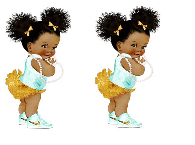 AFRO PUFF BABY Edible Cake Topper A5 x 2 images ICING £3.50 - PicClick UK