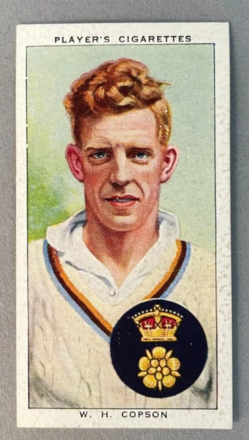 RARE 1938 CRICKETERS Series Card - W.H. Copson by John Player & Sons £5 ...