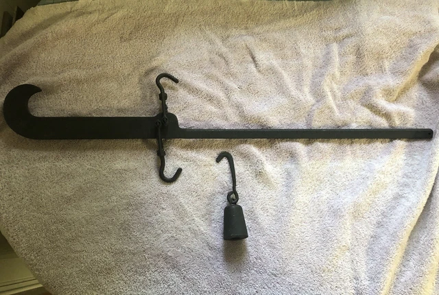 VINTAGE COTTON TOBACCO Scale Hanging Balance Beam Farm Tool 32” L With ...
