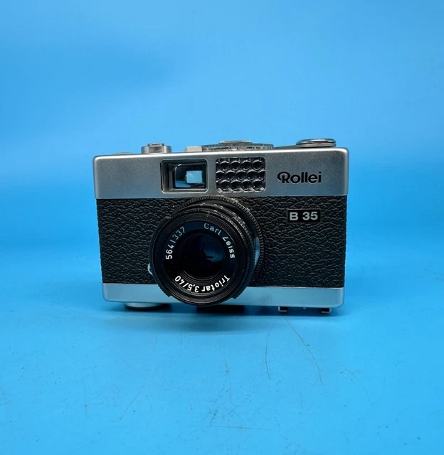 ROLLEI B 35 Silver 35mm Compact Film Camera Carl Zeiss Triotar 40mm f/3 ...