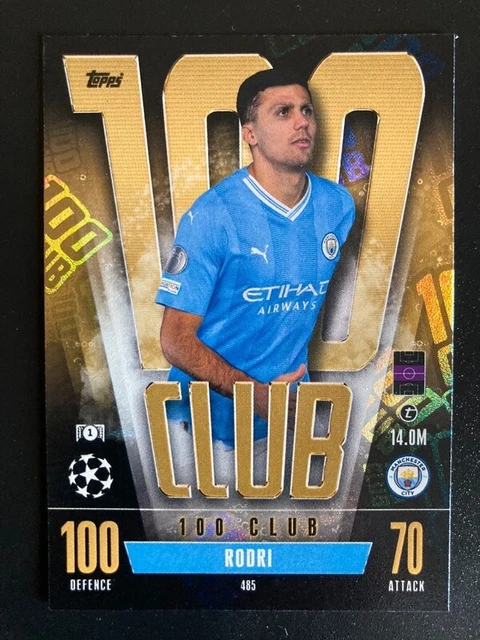 TOPPS MATCH ATTAX UCL 23/24 - 100 Club - Rodri - Manchester City EUR 1 ...