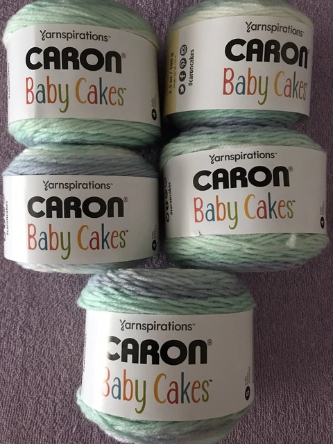 CARON BABY CAKES Aran Knitting Crochet Wool Yarn 5x100g-Fresh Air Aqua ...