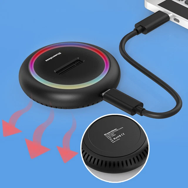 RGB LAMP SSD Docking Station Type-C NVME/NGFF Mobile Hard Drive Box ...