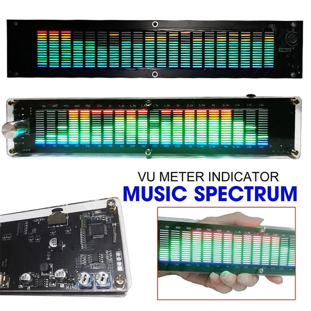 VU METER INDICATOR Music Spectrum Analyzer 20-Segment Level LED Display ...