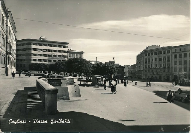 CARTOLINA SARDEGNA CAGLIARI Piazza Garibaldi Viaggiata Anno 1955 EUR 12 ...