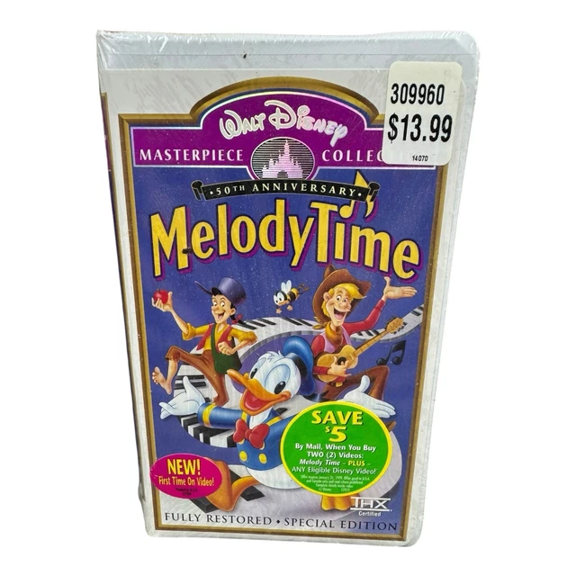 MELODY TIME VHS Walt Disney Masterpiece Collection Clamshell VHS Tape ...