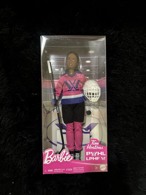 BARBIE TIM HORTONS PWHL 2025 Doll Pink Purple Teal Jersey + Stick/ Puck ...