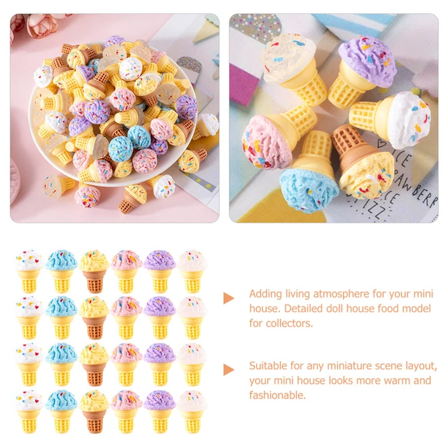 24PCS MINI ICE Creams Food Play Model Simulation Ice Cream Model Mini ...
