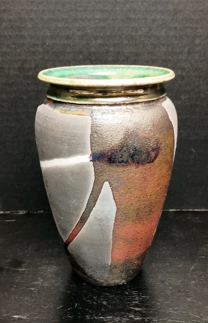 VINTAGE RAKU POTTERY Vase Signed By Artist Alan Long 7.5" $38.00 - PicClick