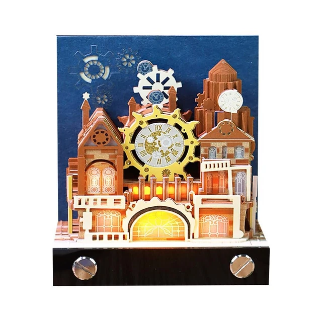 3D PAPER SCULPTURE Desk 2026 Calendar Wood House Time Piece Sculpture ...