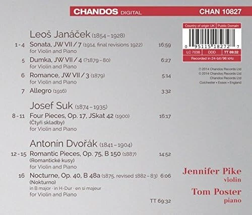 MUSIQUE POUR VIOLON tchèque Janacek Suk Dvorak [Jennifer Pike, affiche ...