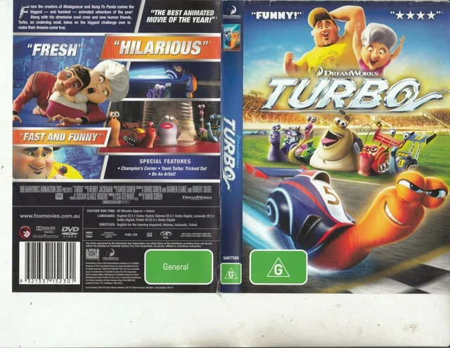 TURBO-2013-DREAMWORKS-ANIMATED MOVIE-DVD $24.95 - PicClick AU