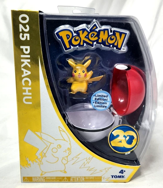 PIKACHU 20TH ANNIVERSARY Figure + Pokeball Limited Edition - New in Box ...