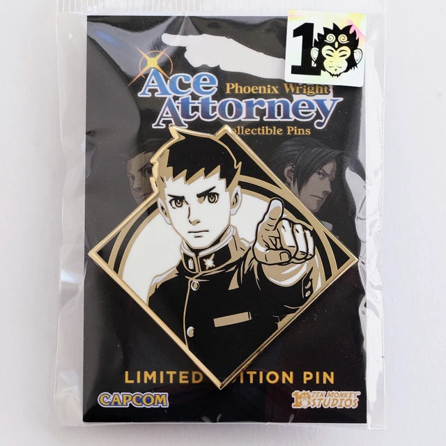 GREAT ACE ATTORNEY Ryunosuke Naruhodo Limited Edition Gold Emaille Pin ...