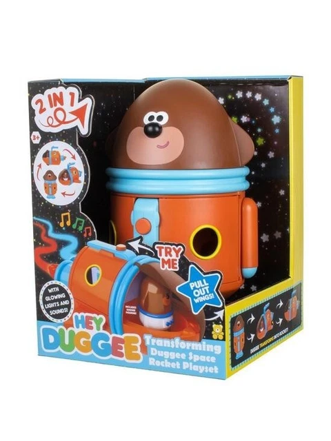 NUOVO HEY DUGGEE Transforming Duggee Space Rocket Set Gioco Nuovo Con ...