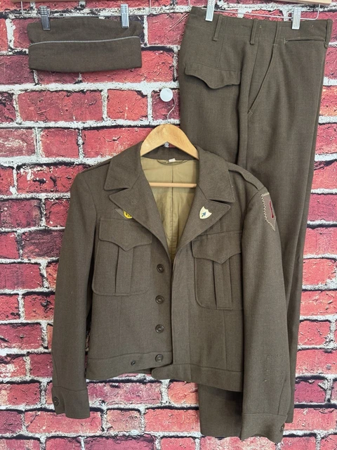 WORLD WAR 2 Ike Field Jacket Uniform 1st Infantry Division WW2 Trousers ...