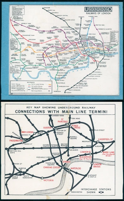 1927 UNDERGROUND RAILWAYS OF LONDON Tube Map STINGEMORE (LM46) £150.00 ...