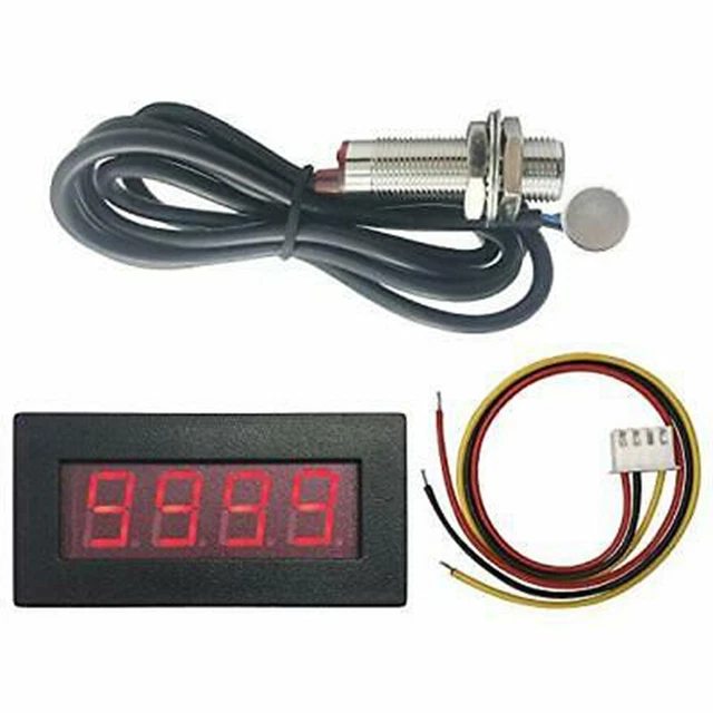 LED TACHOMETER + Hall Effect Sensor Kit Digital Speedometer 4-digit AC ...