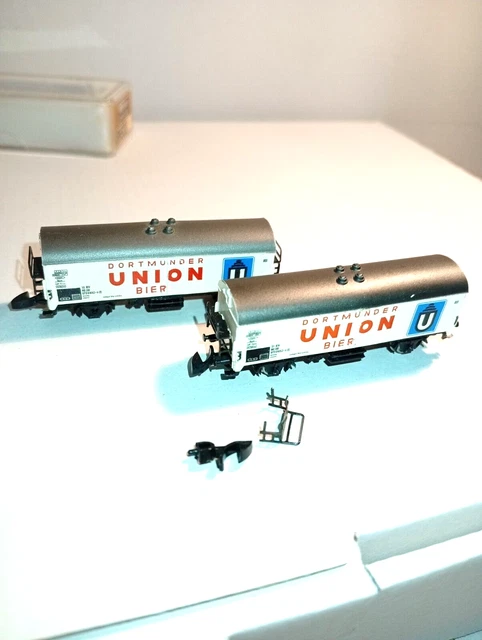 MODELLEISENBAHN MÄRKLIN SPUR Z, mini-club, 2 Bierwagen "Dortmunder Union" EUR 9,90 - PicClick DE