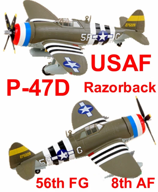 EASY MODEL 1/72 USAAF P-47D Razorback 56th FG,8th AF,5F-G(42-75228 ...