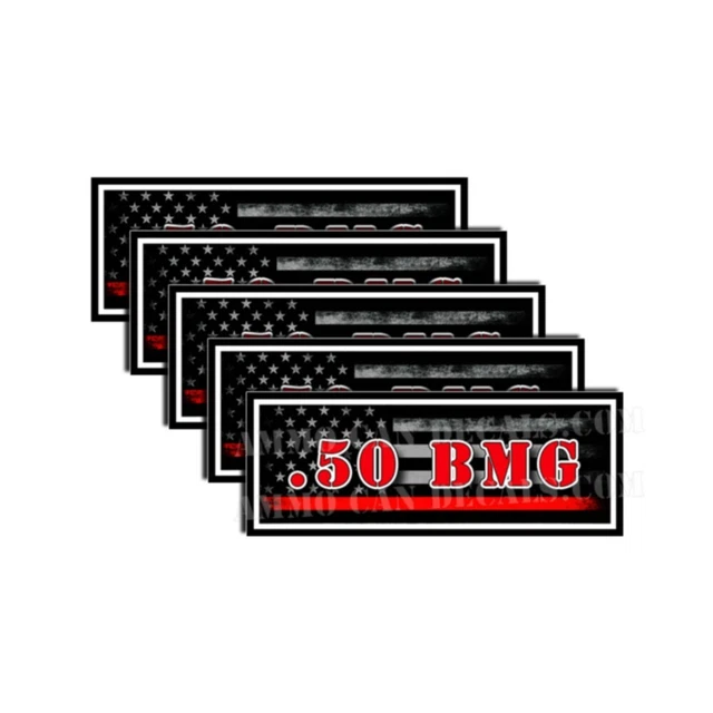 .50 BMG AMMO Can Decal Ammunition Box Sticker Red Line American Flag ...