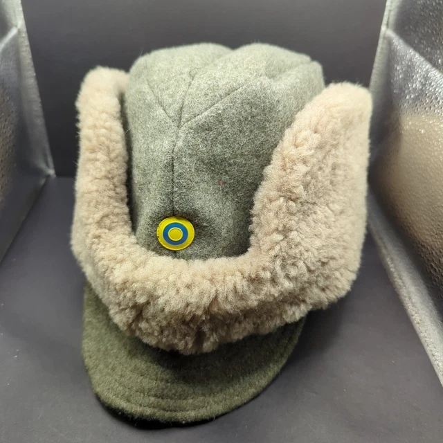 NEW SURPLUS ORIGINAL WW2 Swedish Army M43 Winter Hat Wool Sheepskin ...