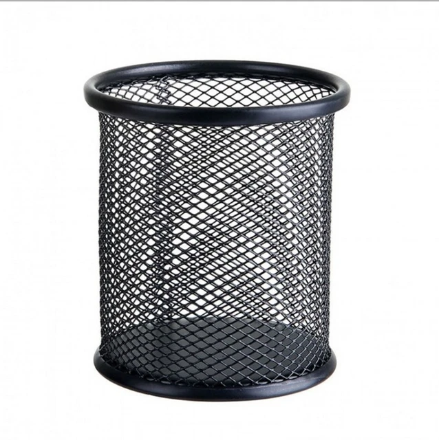PEN HOLDER METAL Mesh Wire Pot Pots Desk Cup Makeup Make Up Organizer ...