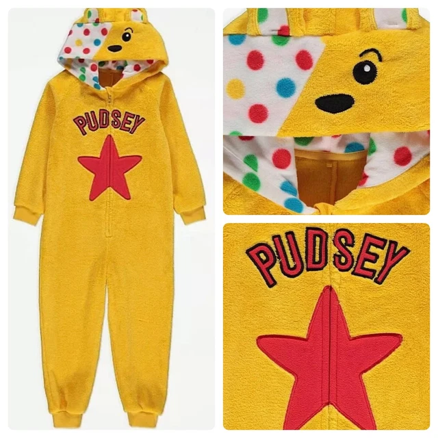 CHILDREN IN NEED Pudsey Bear all In One Outfit Kids Boys Girls 6-7 ...