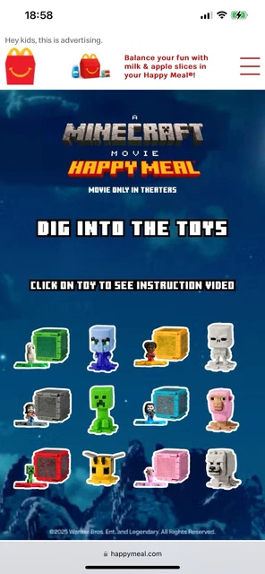 2025 MCDONALD’S A Minecraft Movie Happy Meal Toy #3 Gold Block & Dawn ...