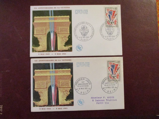 ENVELOPPES 1ER JOUR france 1965 XX anniversaire de la victoire comme neuve EUR 1,50 - PicClick FR