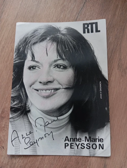 AUTOGRAPHE D ANNE Marie Peysson. RTL Radio. Animatrice , Speakerine 10/ ...
