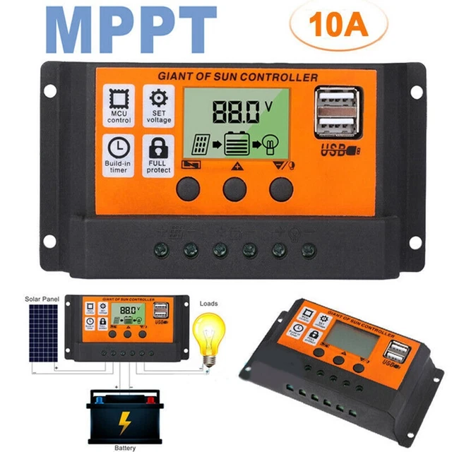 MPPT PWM SOLAR Charge Controller Solar Panel Battery Regulator Dual USB ...