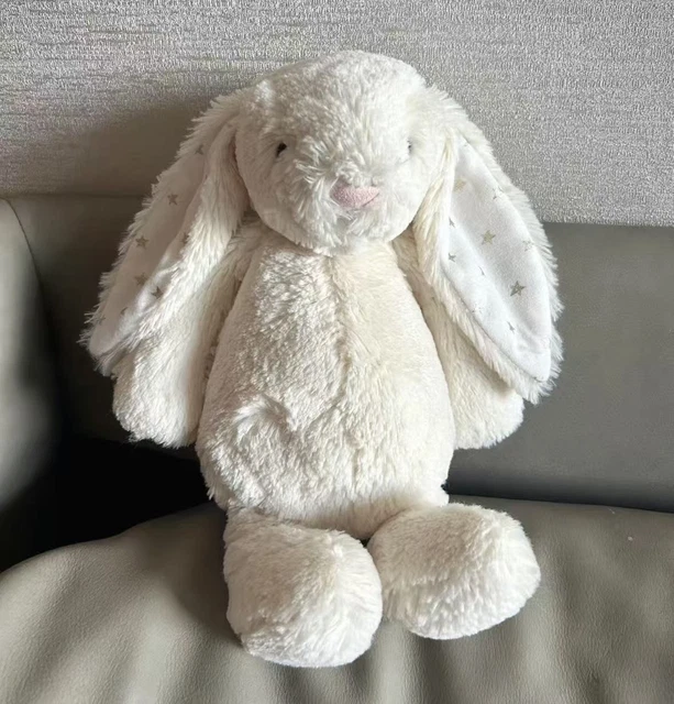 JELLYCAT BASHFUL TWINKLE Bunny White Cream Star Ears with Tags + Dust ...