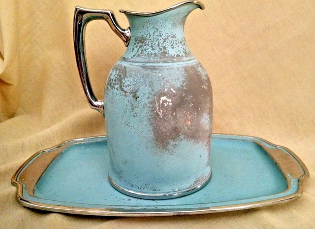 LANDERS FRARY CLARK Hospital Pitcher Tray As Is Metal Blue Universal ...