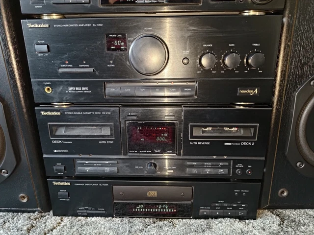 TECHNICS HIFI VINTAGE su-x102 amp cd tape tuner record remote control ...