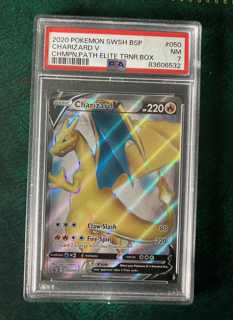 CHARIZARD V SWSH050 Low Ink Error? PSA 7 £69.99 - PicClick UK