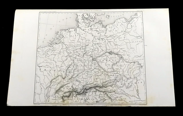 GERMAN EMPIRE MAP Germany Campaign Napoleonic Wars Antique Engraving ...