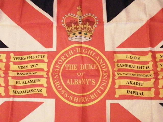 THE SEAFORTH HIGHLANDERS 1st Battalion Queen's colours flag £30.00 ...