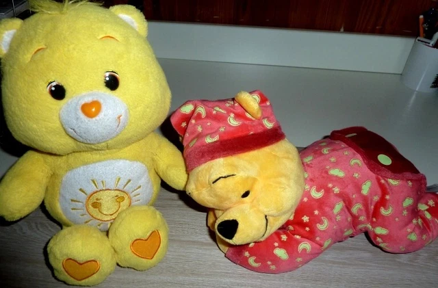 PELUCHE WINNIE PYJAMA lune phosphorescent et Bisounours jaune EUR 7,00 - PicClick FR