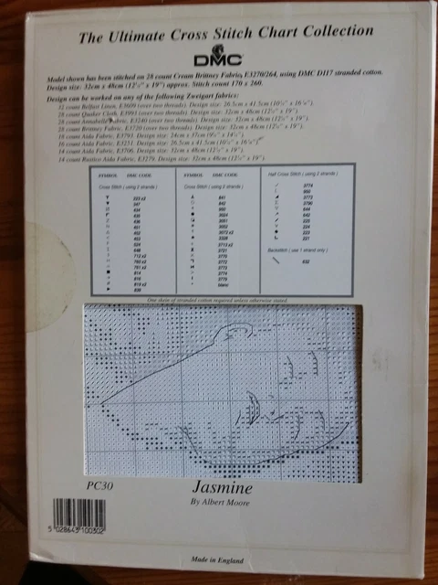 DMC PRE RAPHAELITE Collection Counted Cross Stitch Chart Jasmine £8.00 ...